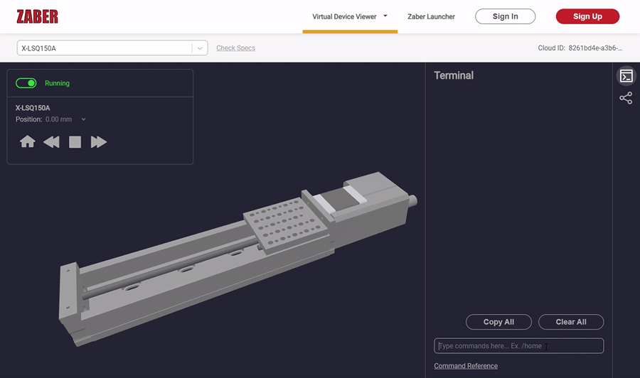 Zaber Virtual Device - Zaber Software Portal